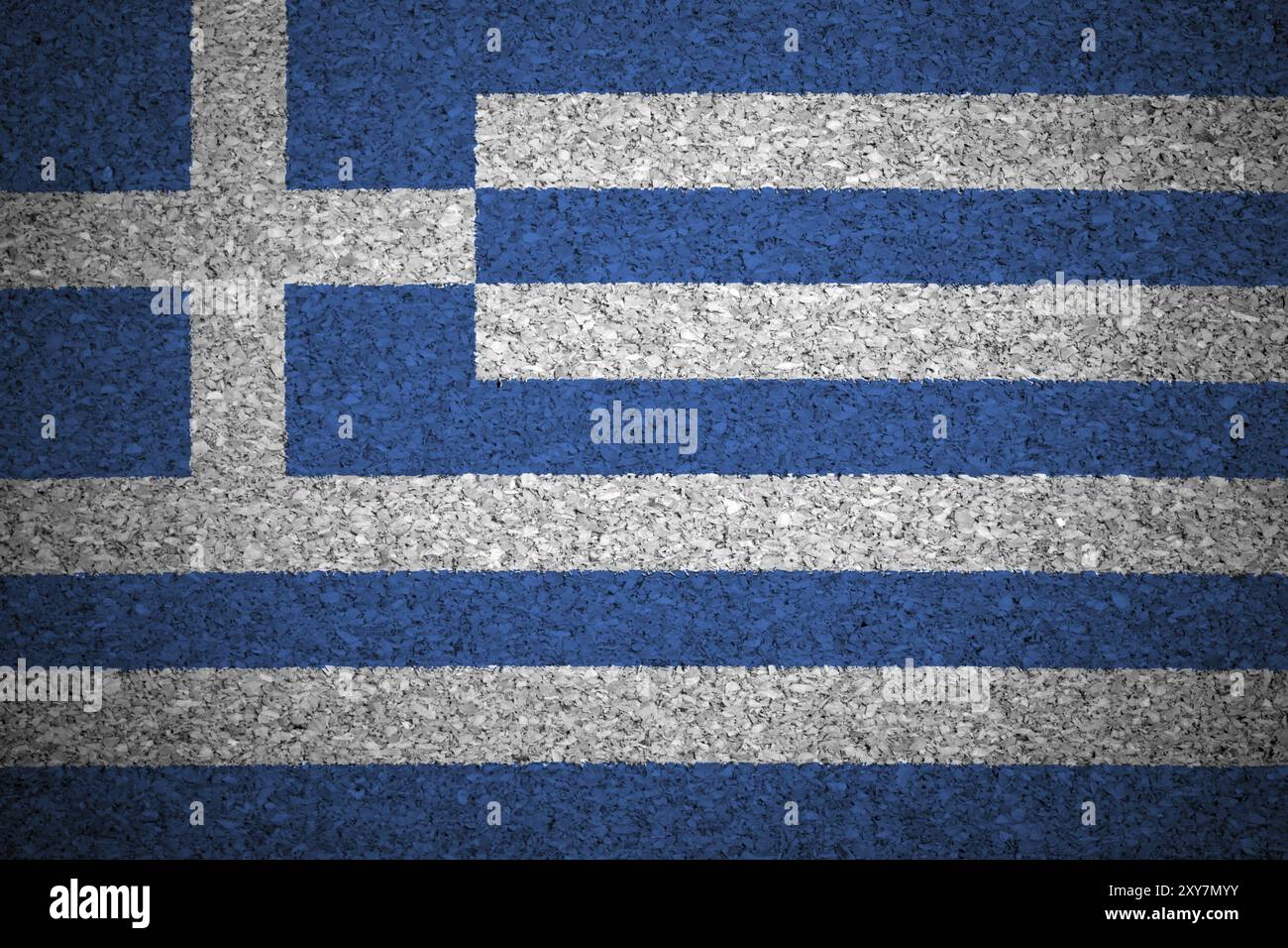 The Greek flag painted on a cork board Stock Photo - Alamy