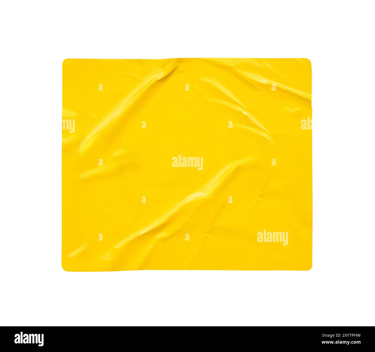 Blank yellow paper sticker label isolated on white background Stock ...