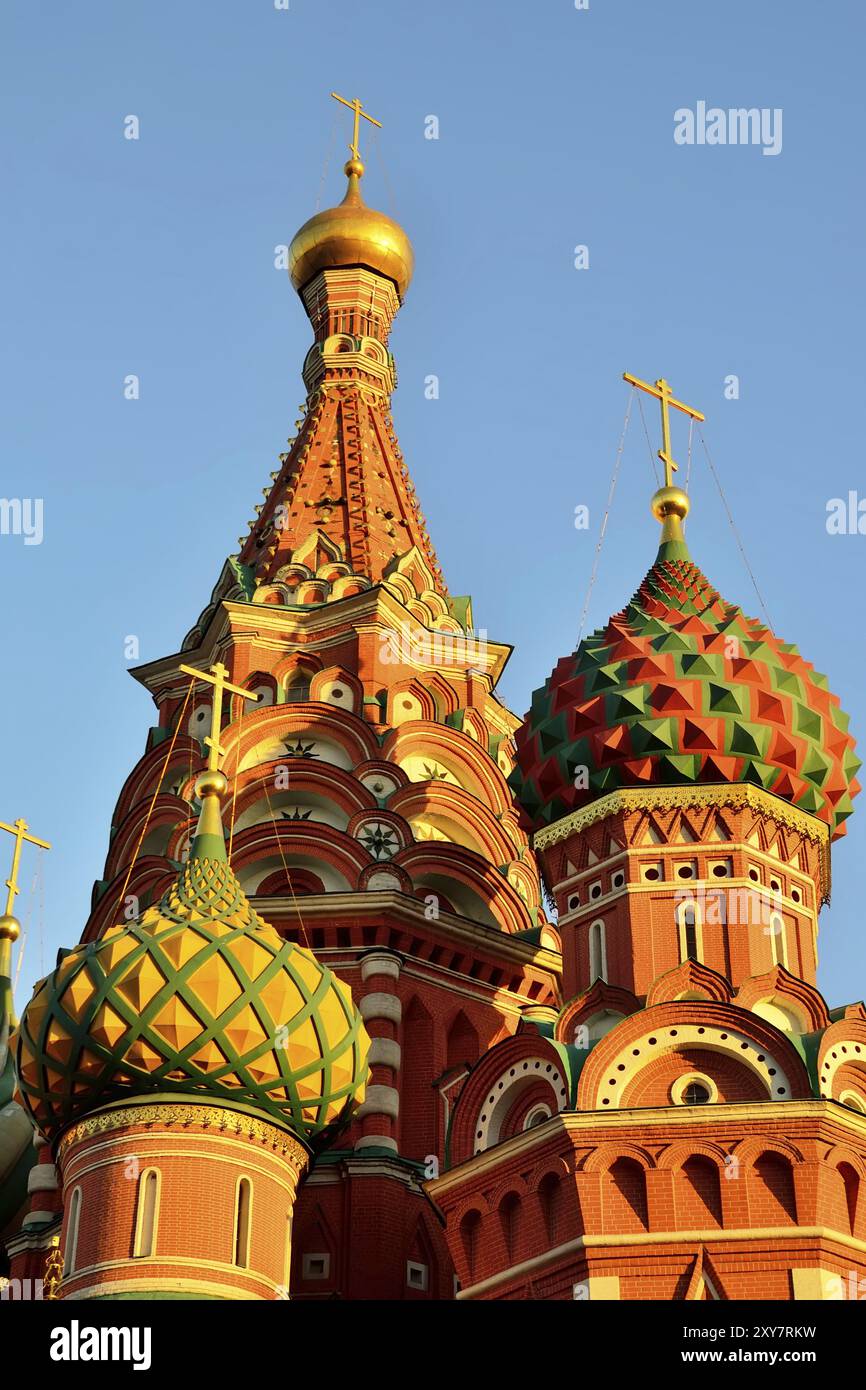 Domes of St. Basil's Cathedral on red square, 16-th century. Moscow ...