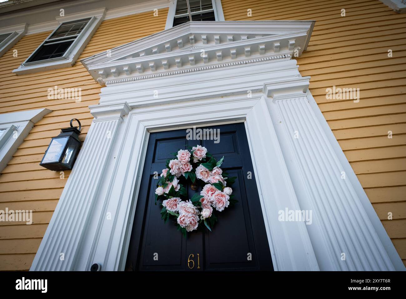 Federal-style house with white trim in historic Wickford, Rhode Island ...