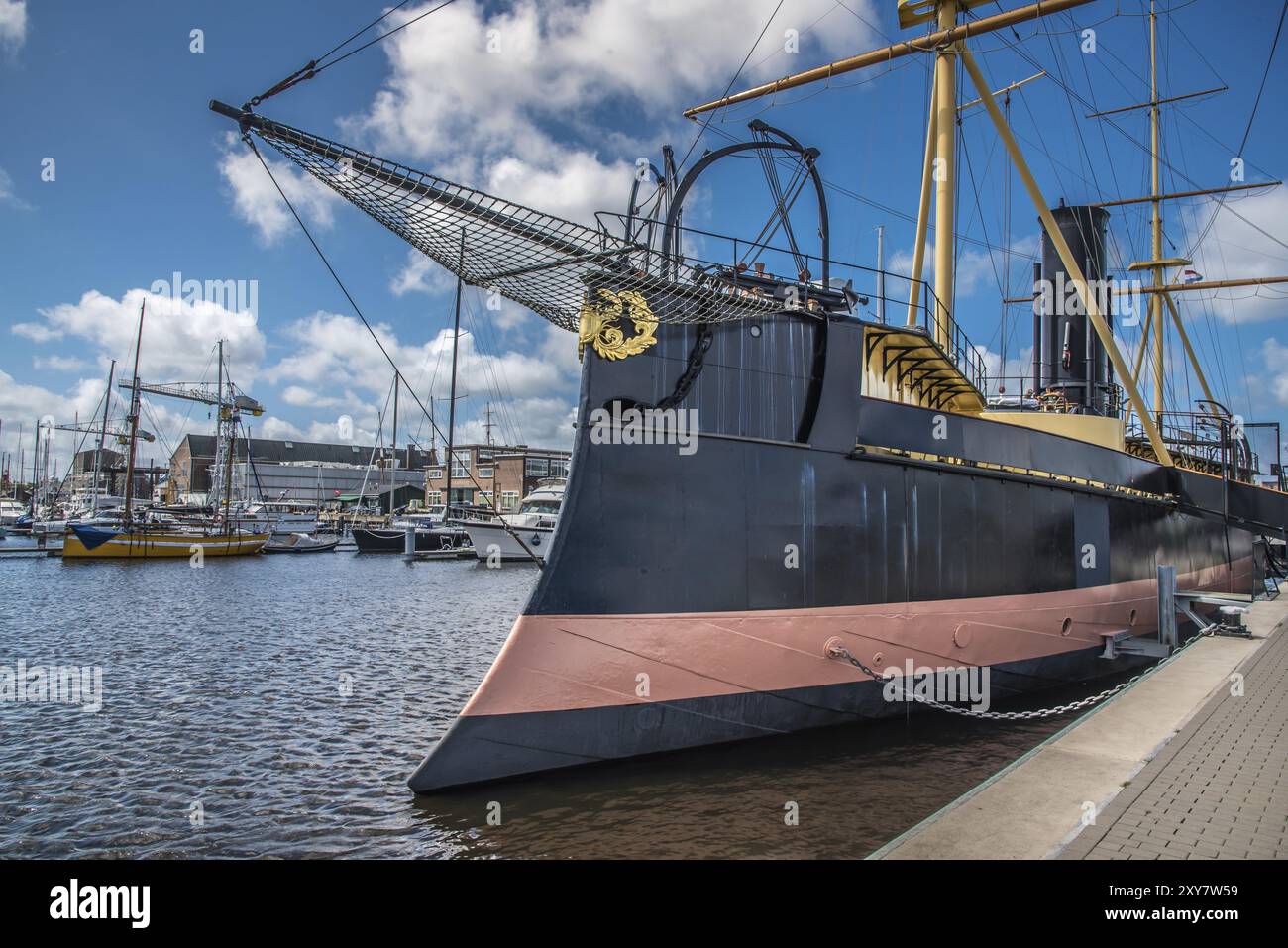 Den Helder, the Netherlands. July 31, 2021. Bow and stern of historical ...