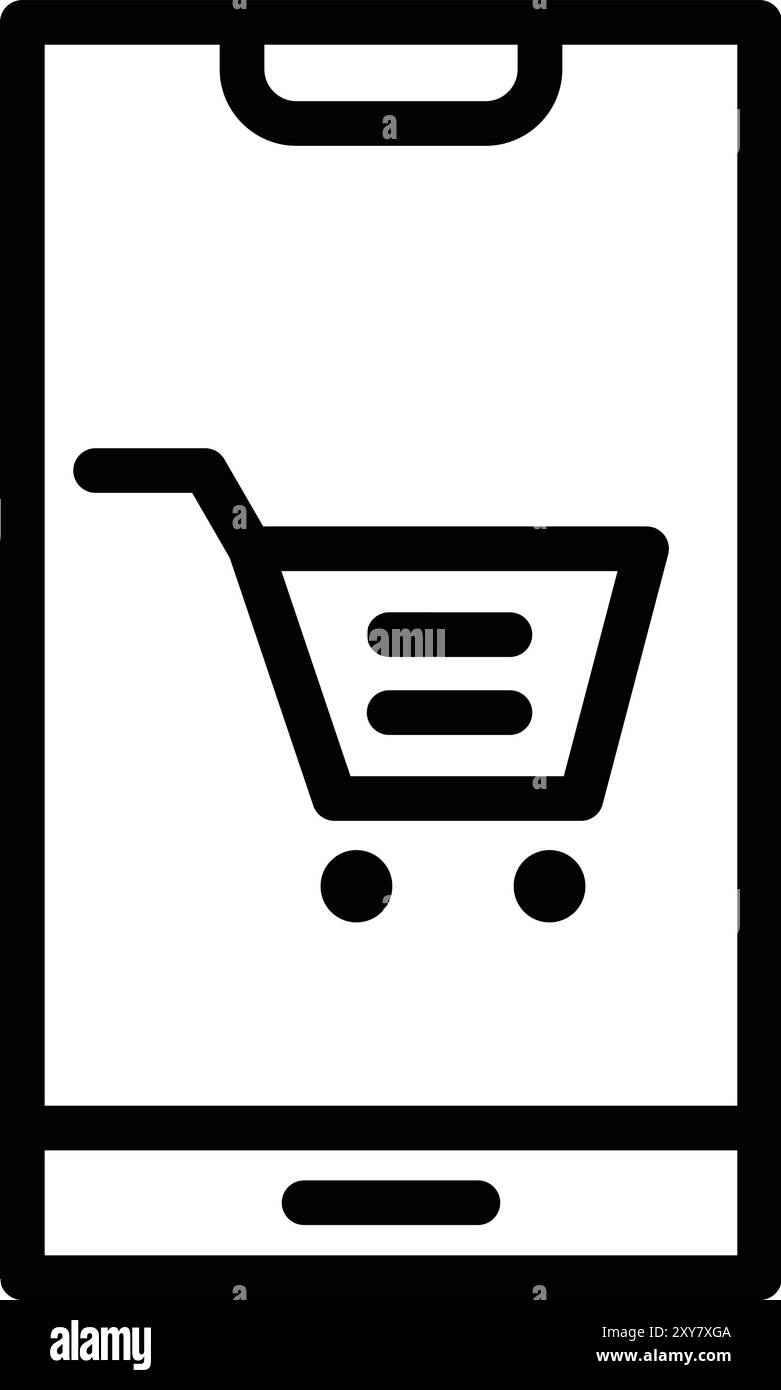 Mobile Shopping Vector Icon Design Illustration Stock Vector Image ...