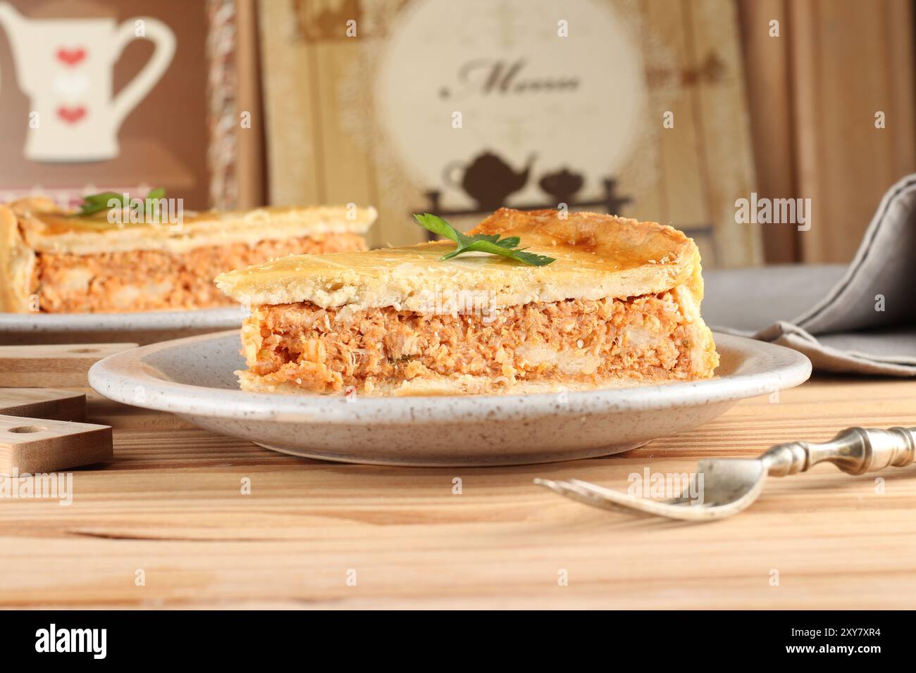 Slice chicken pie on hi-res stock photography and images - Alamy