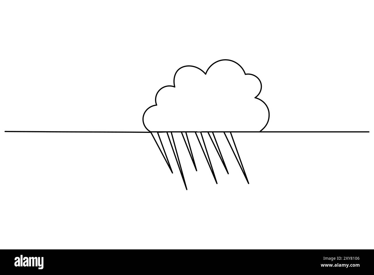 Sun and cloud continuous one line drawing of isolated outline silhouette vector icon Stock ...