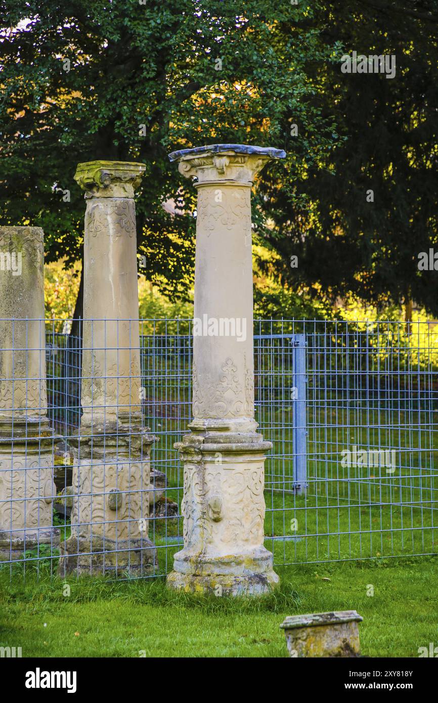 Columns, Lusthausruine Stuttgart in the middle palace garden, palace ...