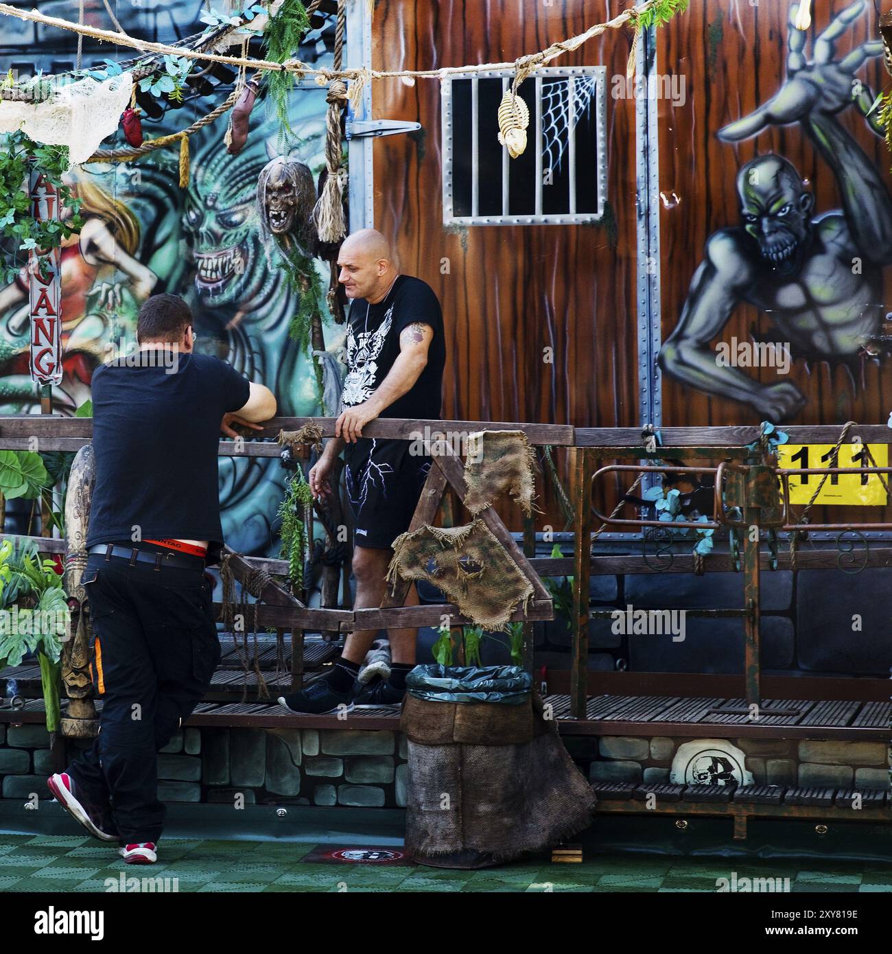 The ghosts of the night chatting in the morning, Ghost fairground shop ...