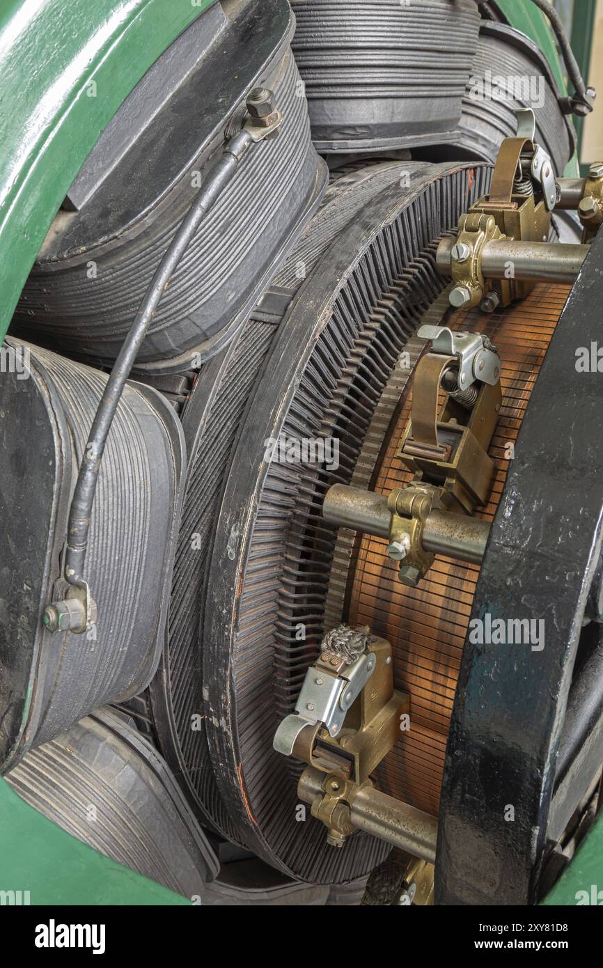 Historic generator in an old power station Stock Photo - Alamy