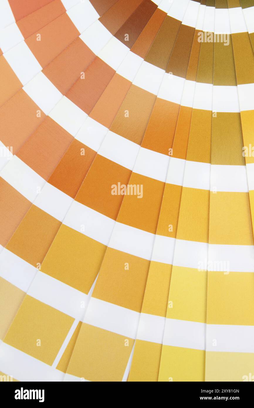 Pantone sample yellow colors catalogue Stock Photo - Alamy