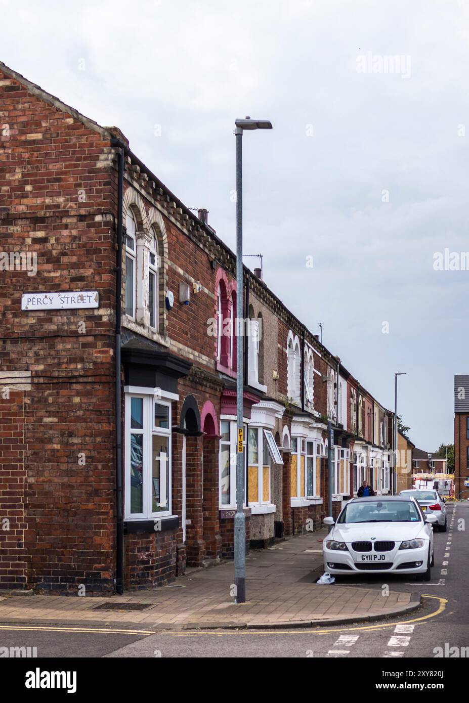 Middlesbrough, UK. 28th August 2024. Boarded up windows in Garnet ...