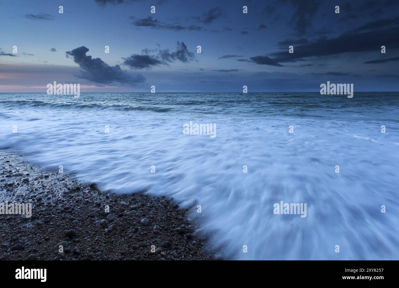 Atlantic ocean waves in dusk, France, Europe Stock Photo - Alamy