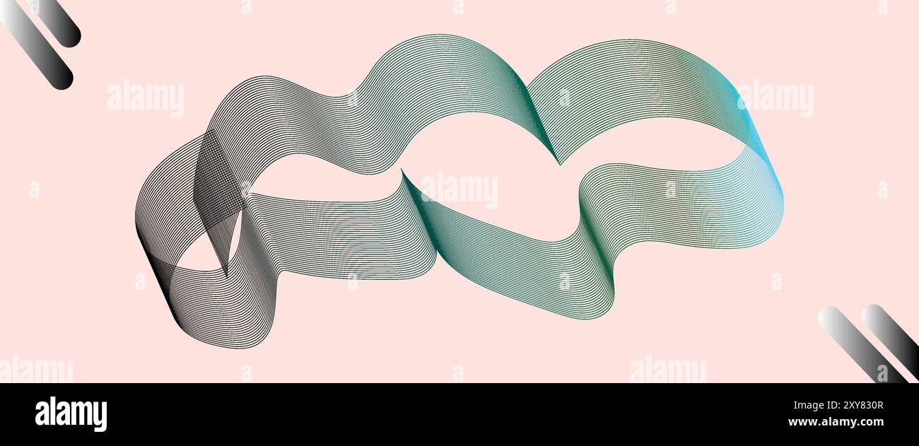 Abstract lines background with glowing wave. Shiny moving lines design ...