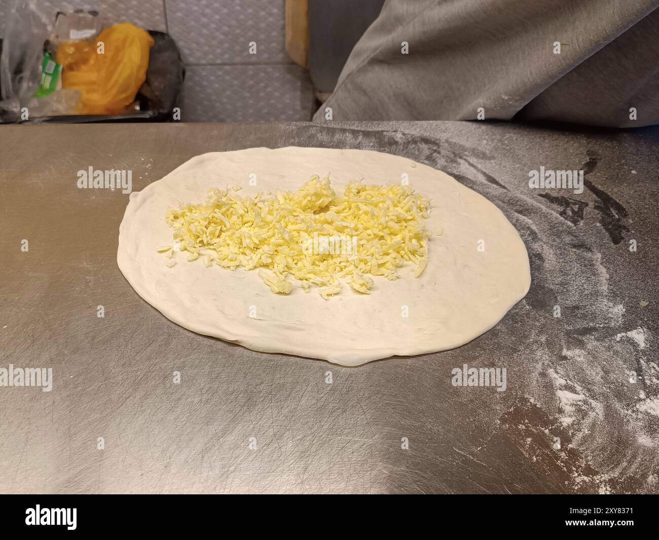 Making Italian calzone step by step, traditional Italian food Stock ...