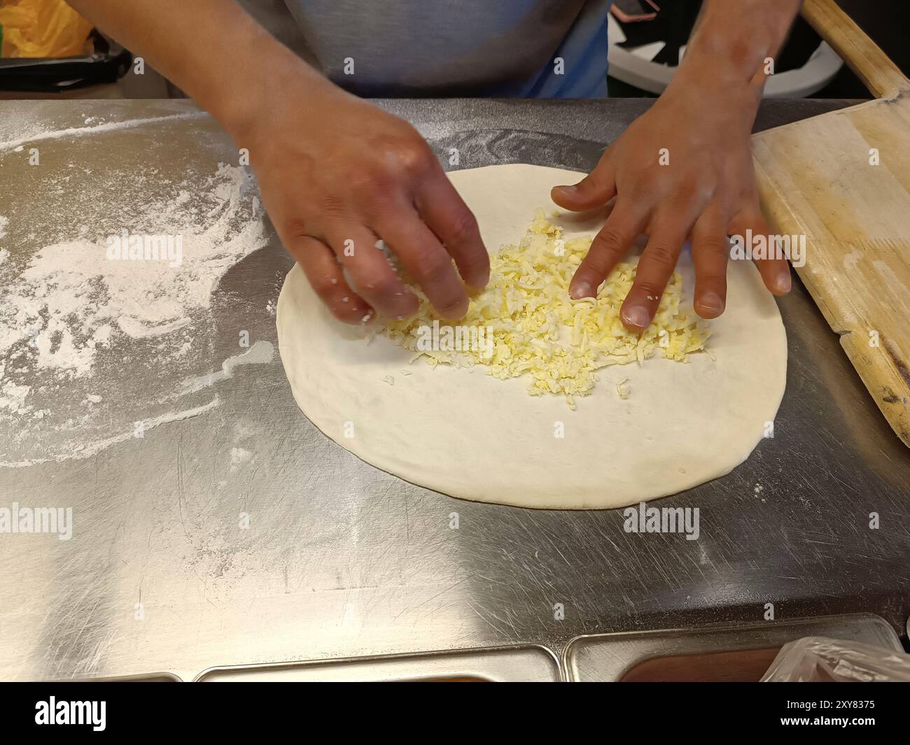 Making Italian calzone step by step, traditional Italian food Stock ...