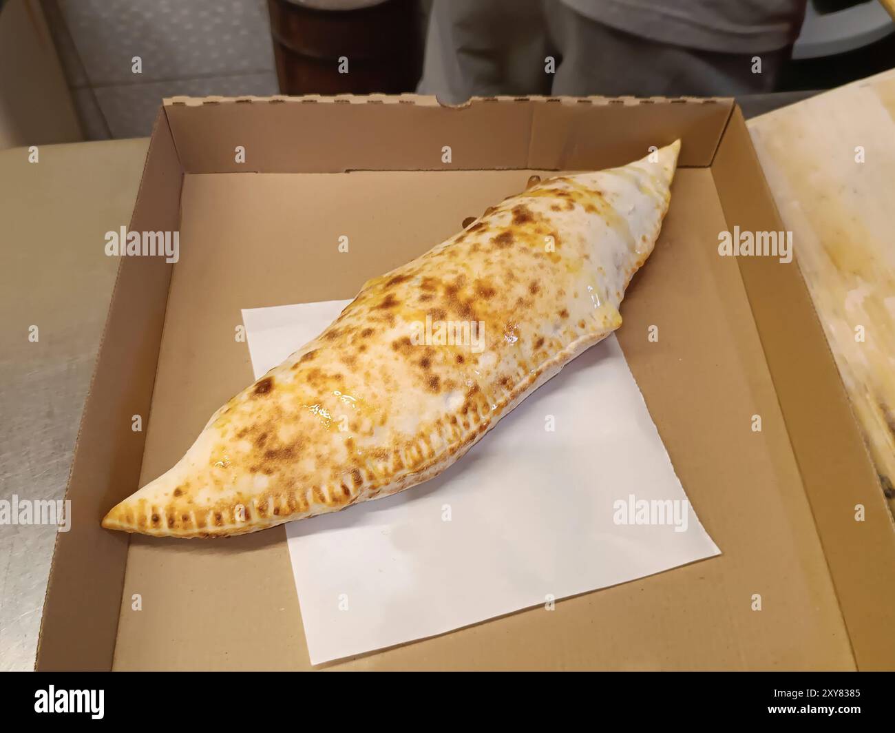 Making Italian calzone step by step, traditional Italian food Stock ...