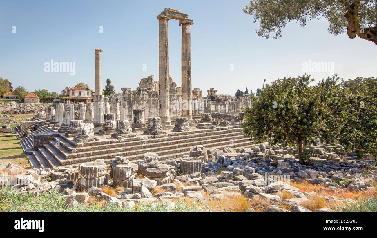 A view of the ruined Temple of Apollo in Didyma, Turkey Stock Photo - Alamy