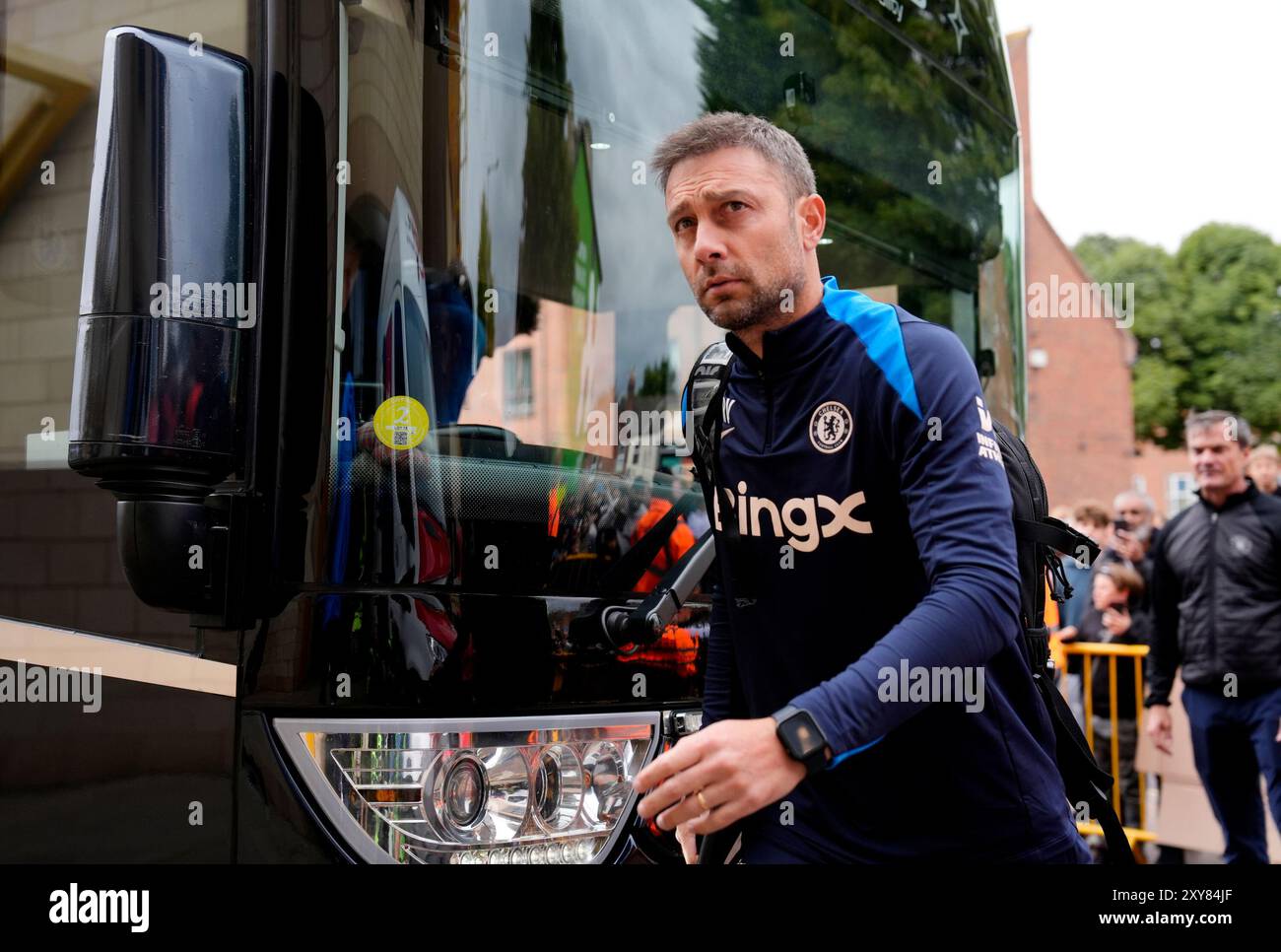 Chelsea coach Roberto Vitiello arrives before the Premier League match ...