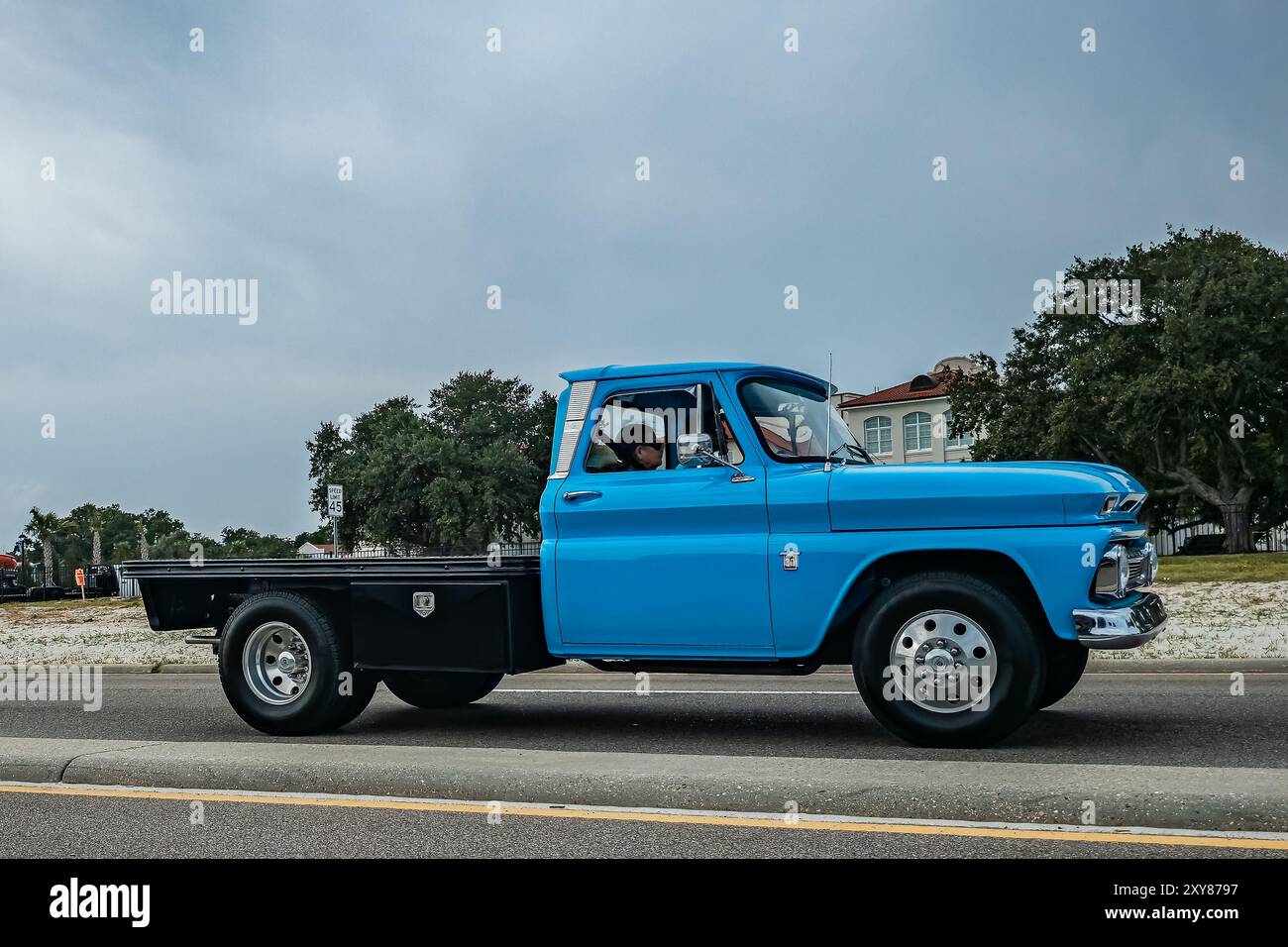Gulfport, MS - October 05, 2023: Wide angle side view of a 1963 ...