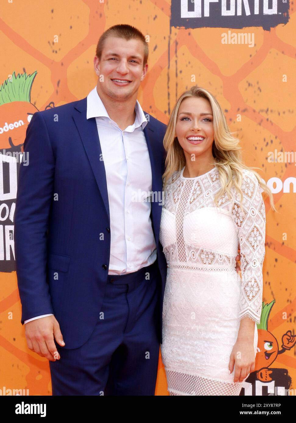 Rob Gronkowski and Camille Kostek at the Nickelodeon Kids' Choice ...