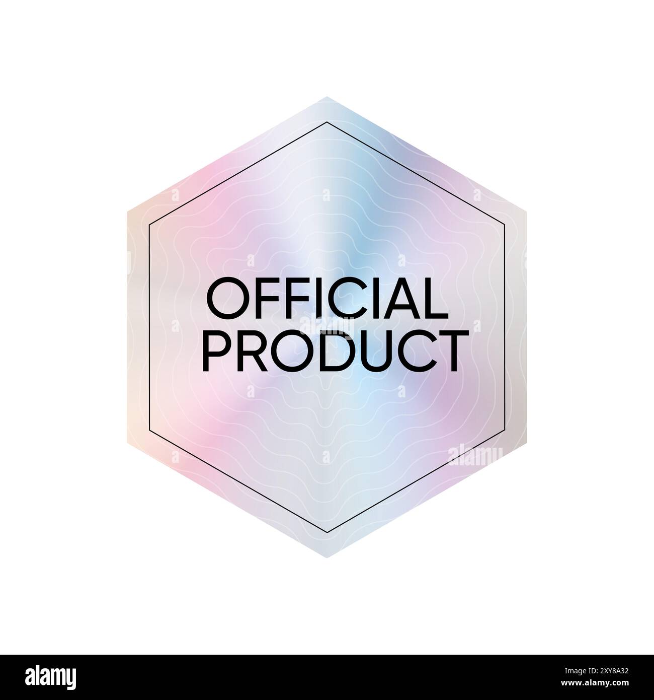 Colorful holographic hexagon sticker, holographic effect label ...