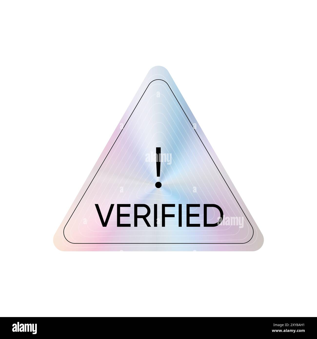 Color holographic triangle sticker, holographic effect label, verified ...