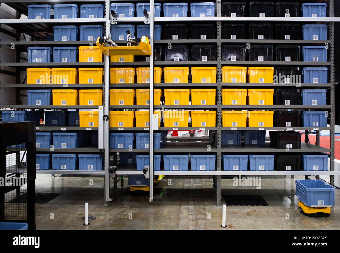 Autonomous robot picking materials from multi-layer rack in modern ...