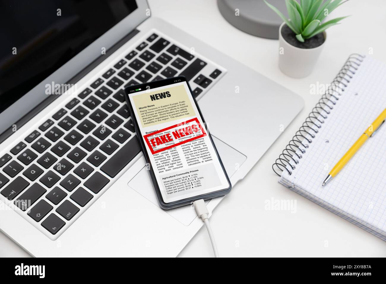 Fake news on internet, mobile app, fake verification Stock Photo - Alamy