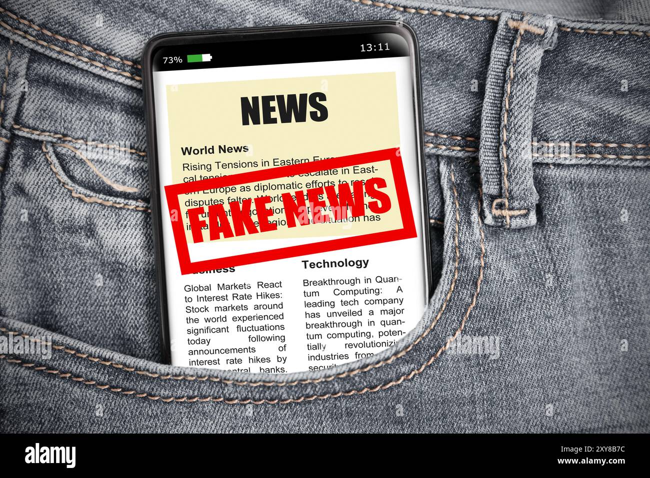 Fake news on internet, mobile app, fake verification Stock Photo - Alamy