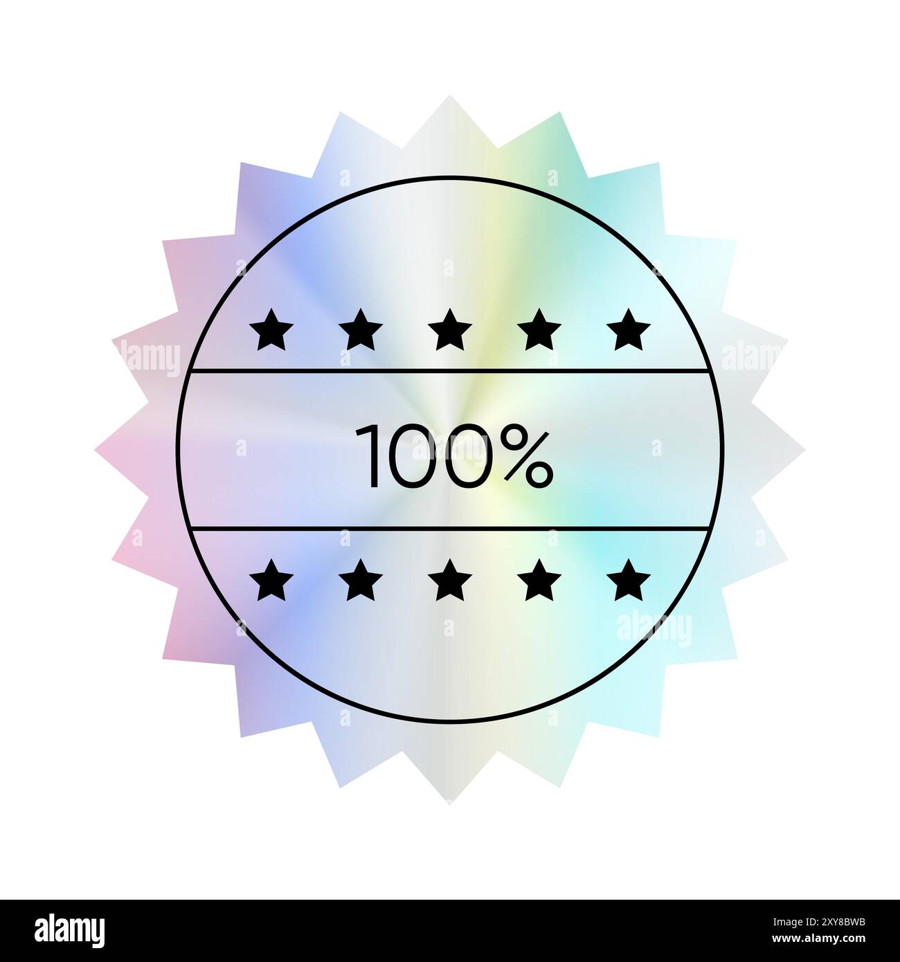 Color holographic round sticker, holographic effect label, 100 . Vector ...