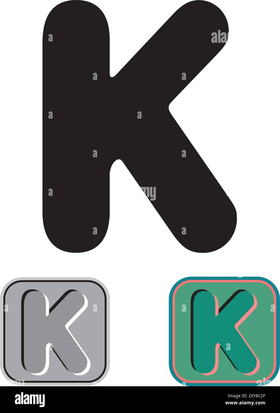 Art Blister Initial Caps Font Capital Letter K vector design ...