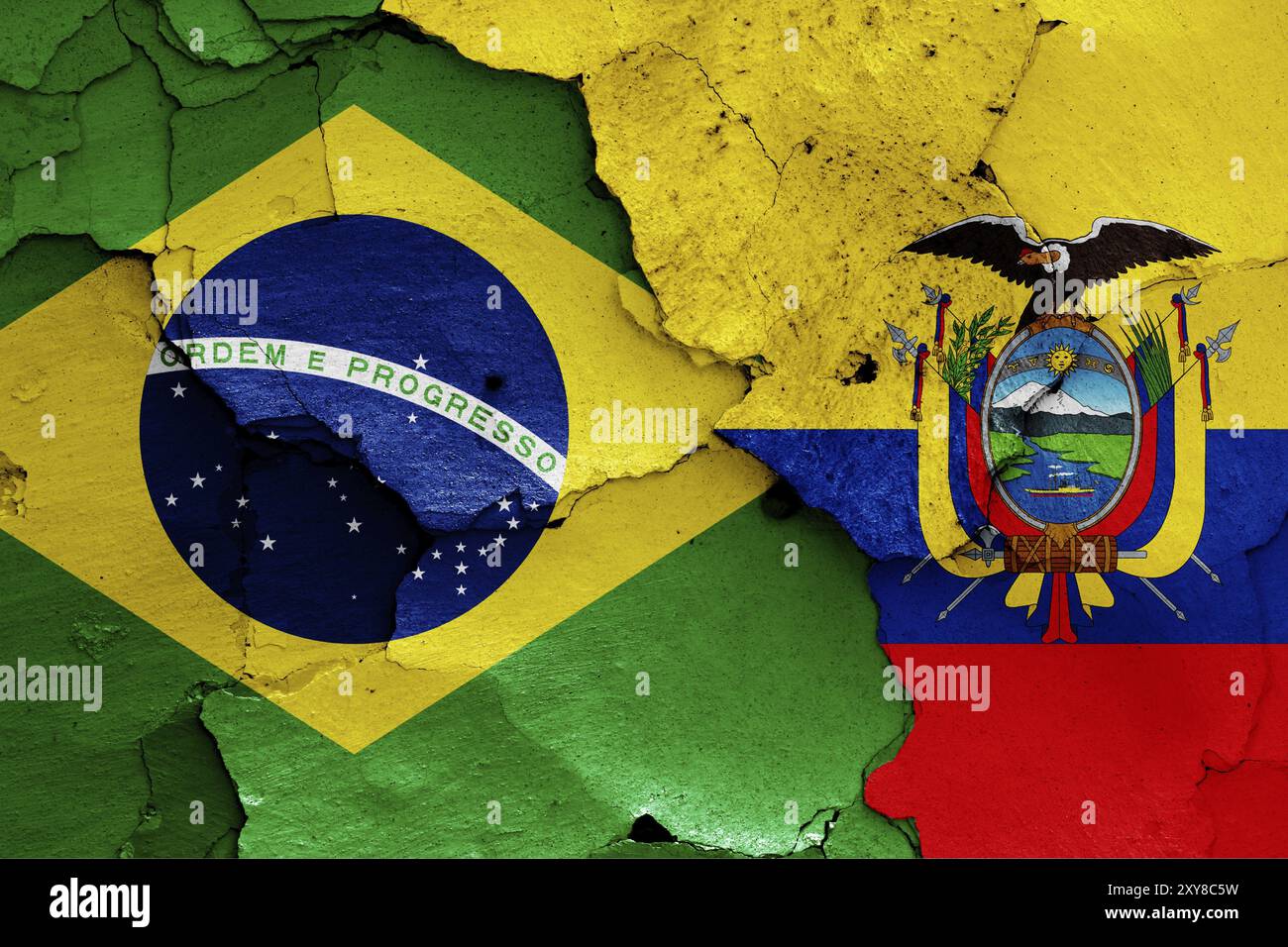 Brazil ecuador flag hi-res stock photography and images - Alamy