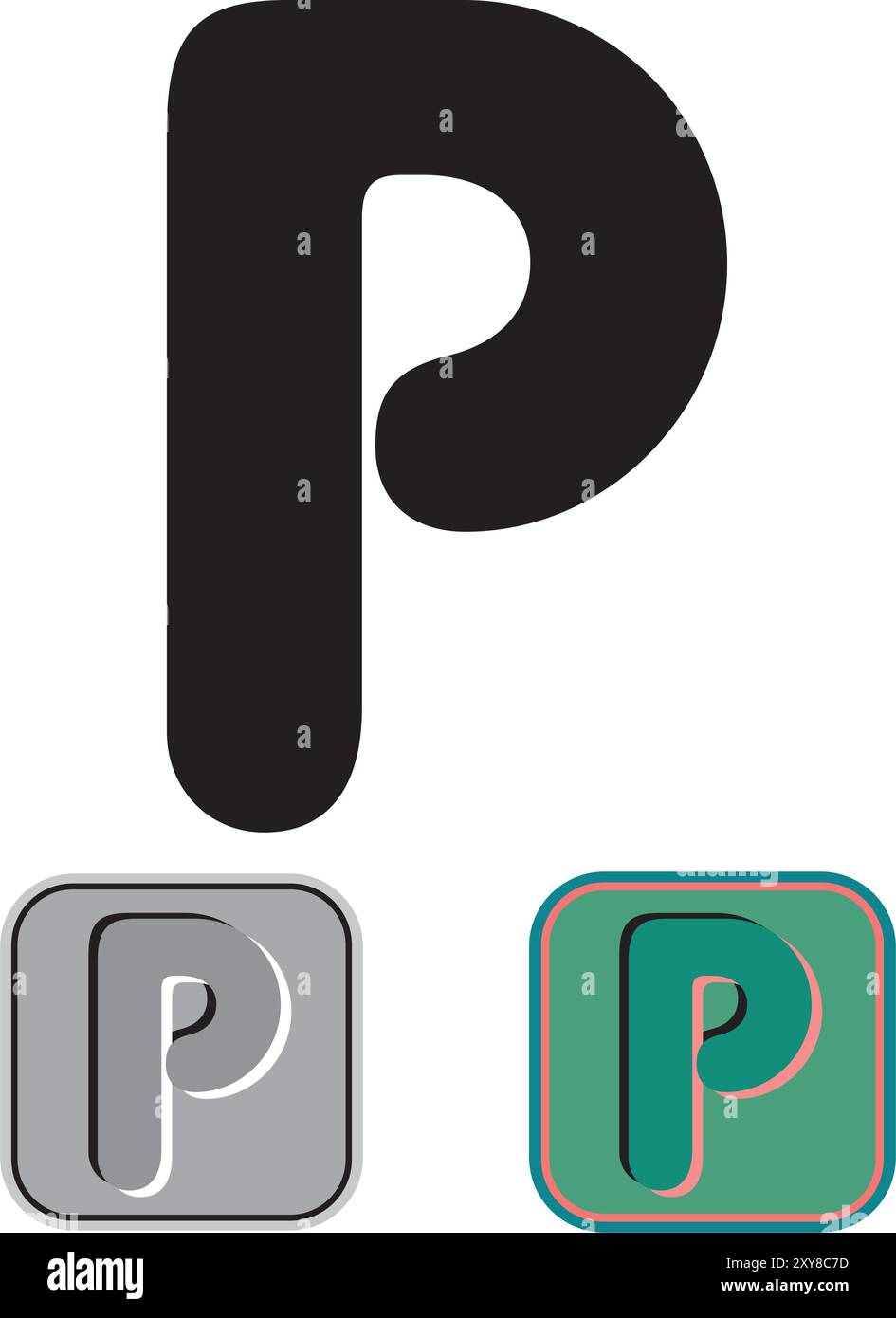 Art Blister Initial Caps Font Capital Letter P vector design ...