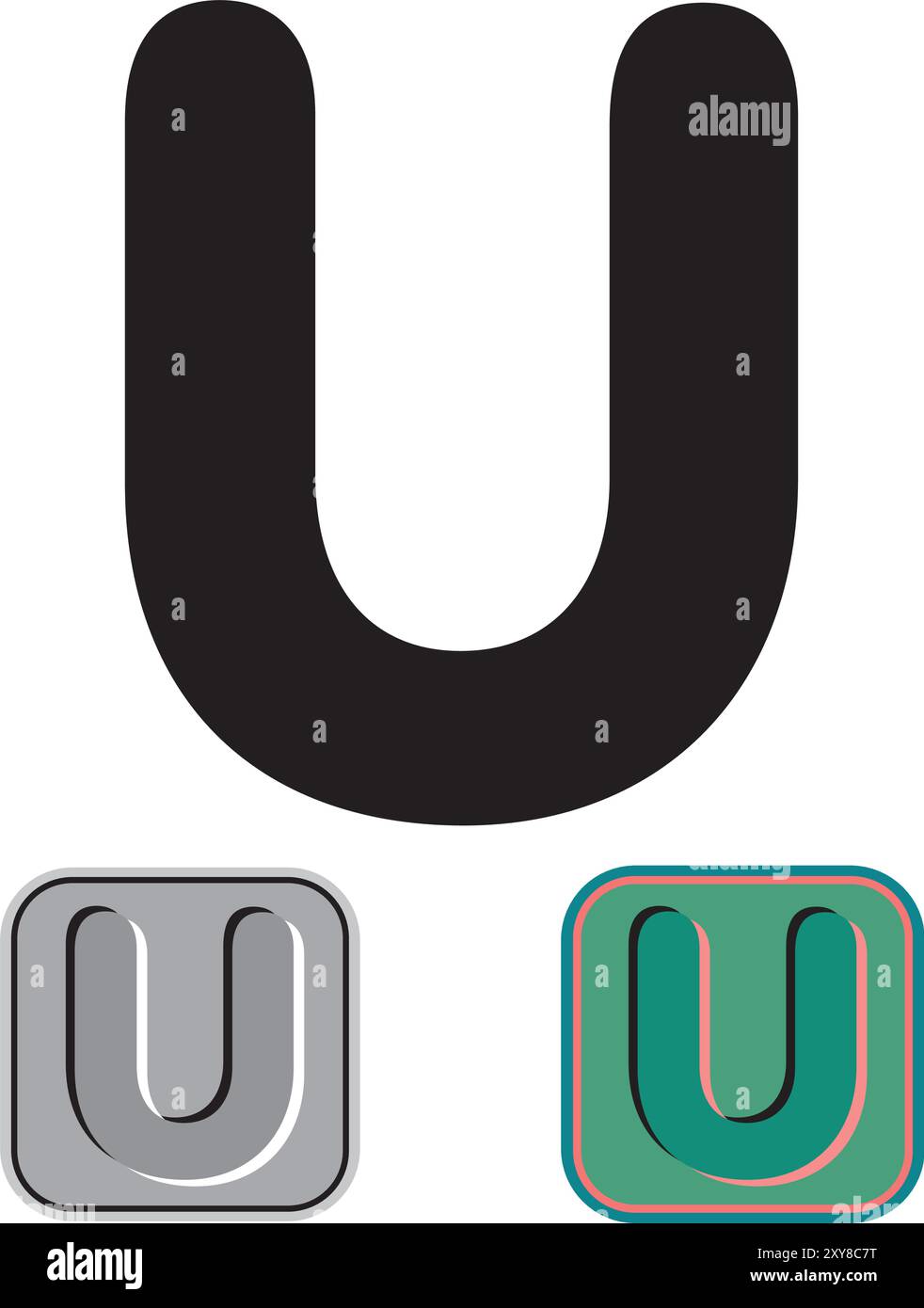 Art Blister Initial Caps Font Capital Letter U vector design ...
