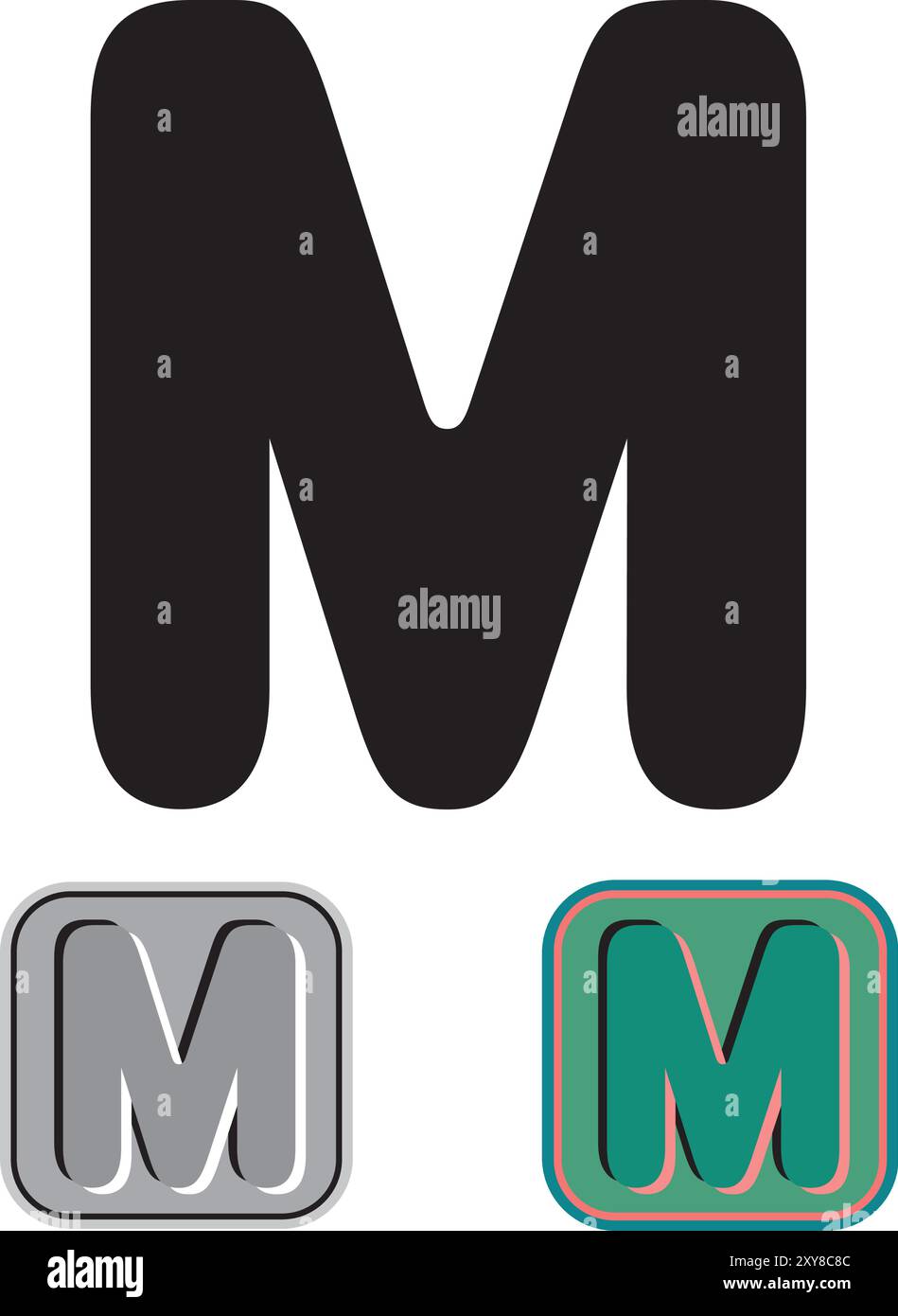 Art Blister Initial Caps Font Capital Letter M vector design ...