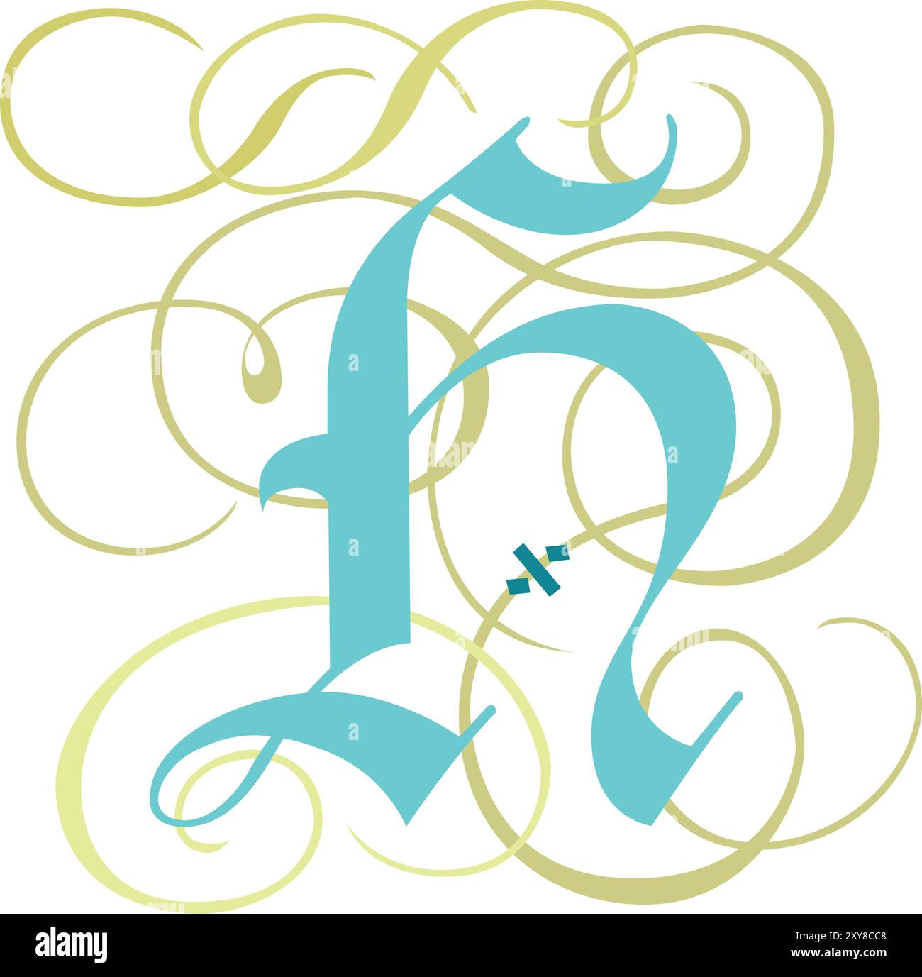 Art Gothic Initial Caps Font Capital Letter H vector design ...