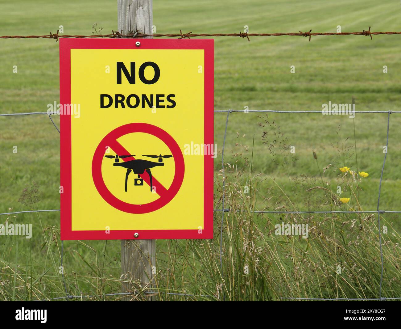 Prohibition sign for flying drones Stock Photo - Alamy