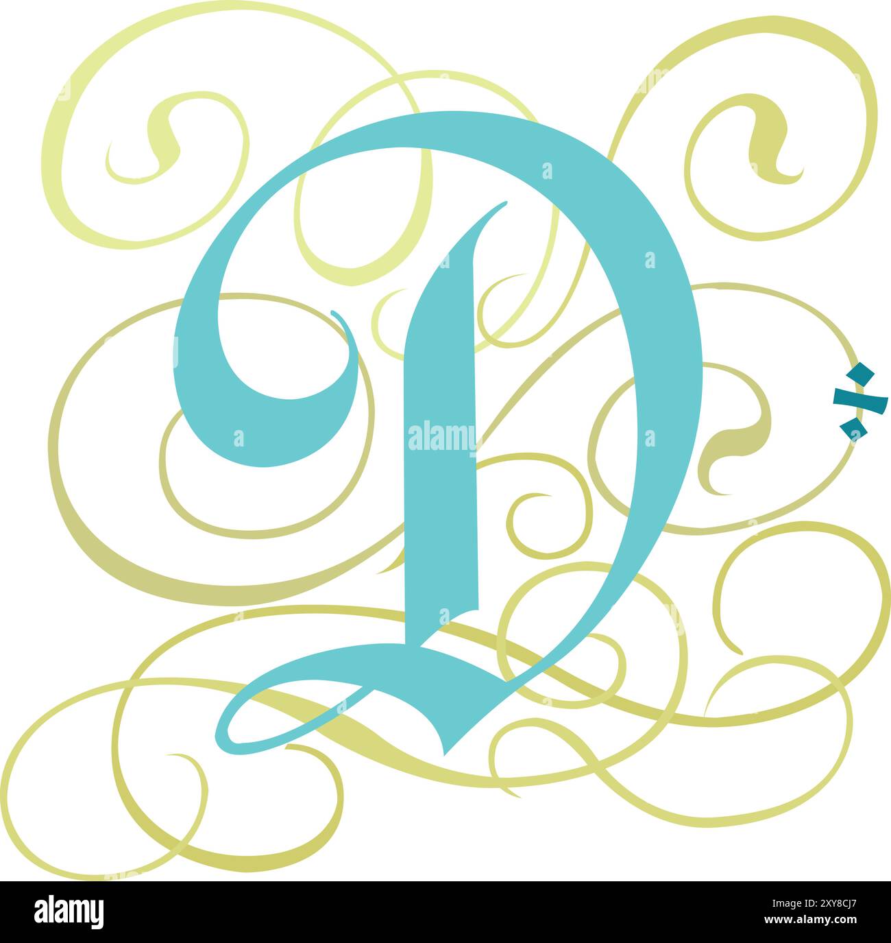 Art Gothic Initial Caps Font Capital Letter D vector design ...