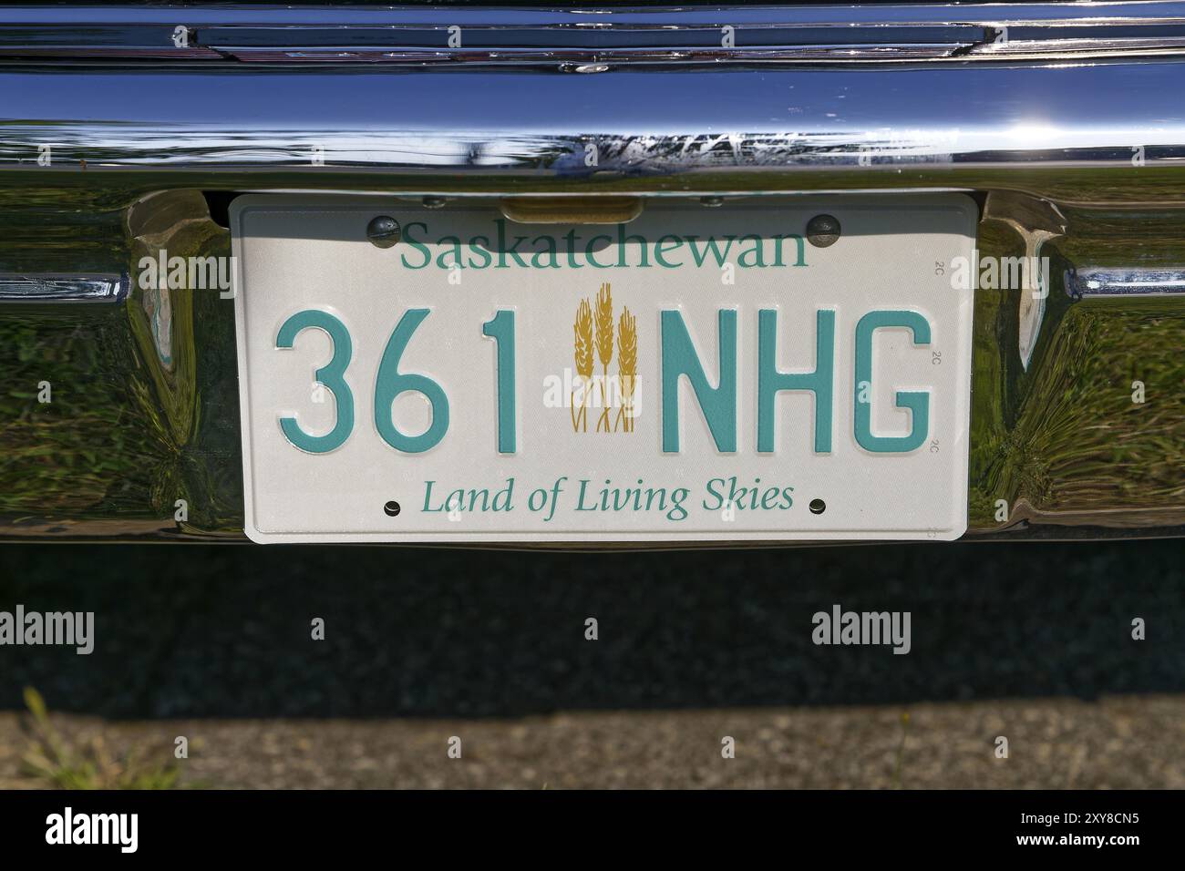 Car show, vintage car license plate, Province of Quebec, Canada, North ...