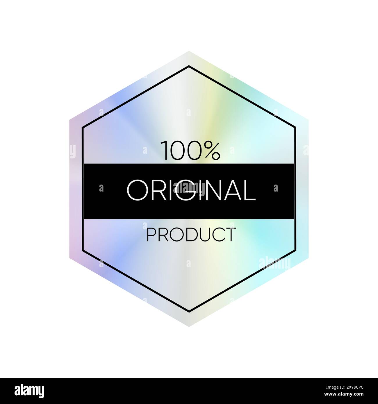Color holographic hexagon sticker, holographic effect label, original ...