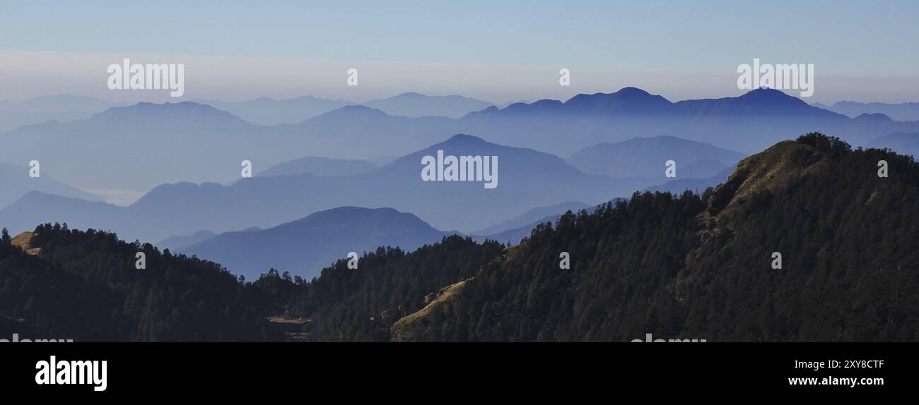 Hill ranges near Pokhara. View from Mohare Danda, Annapurna ...