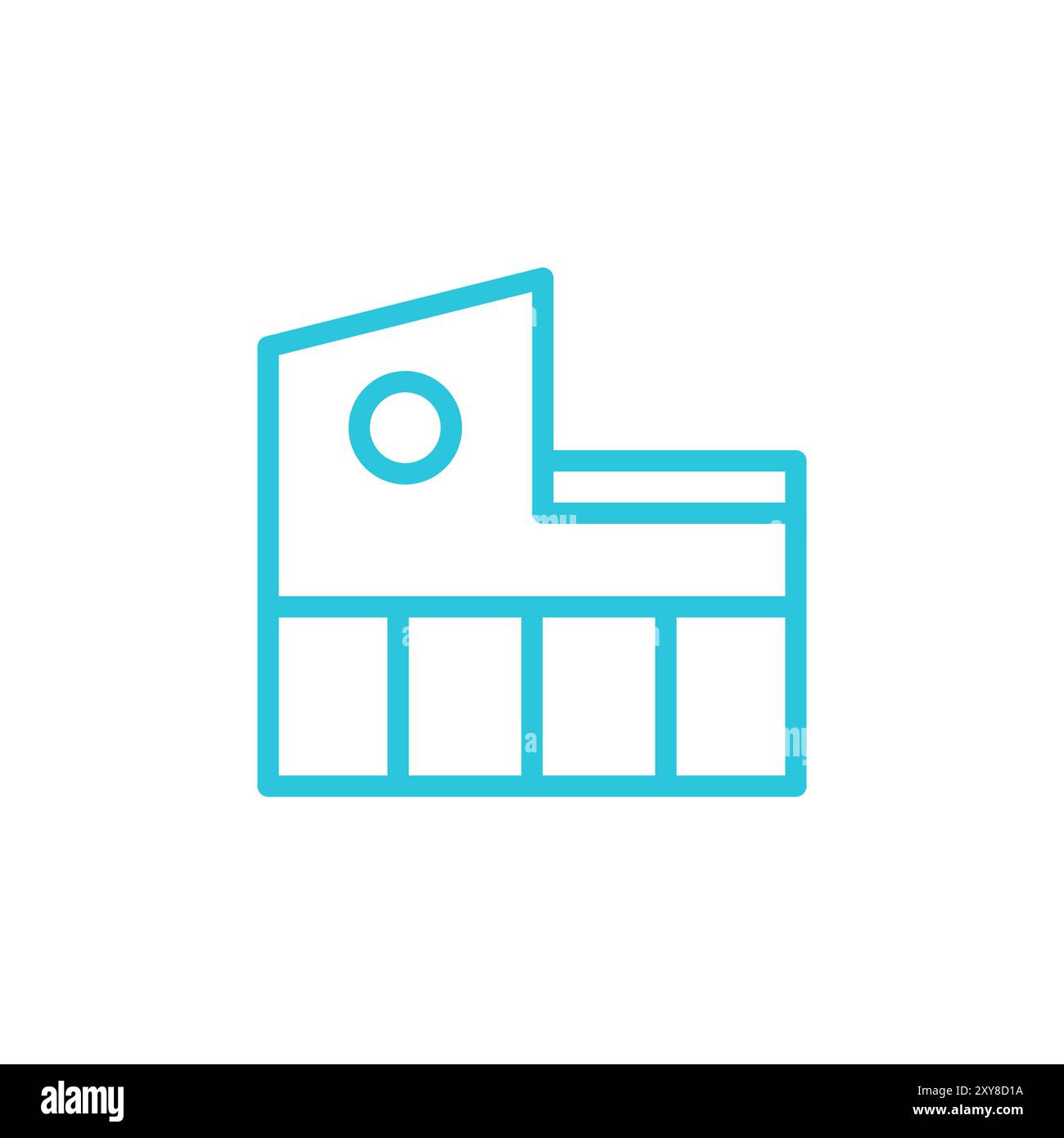 Modern architecture, house Icon on white background. Symbol. From blue ...