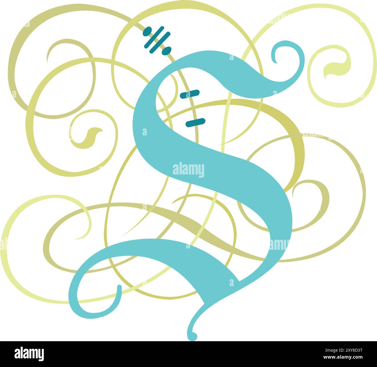 Art Gothic Initial Caps Font Capital Letter S vector design ...