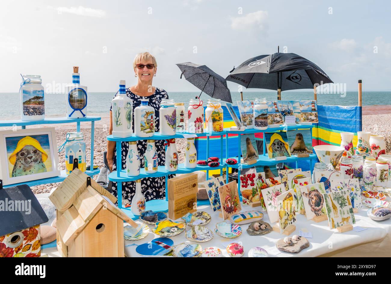 Budleigh Lions Bank Holiday Beach Fair Stock Photo - Alamy