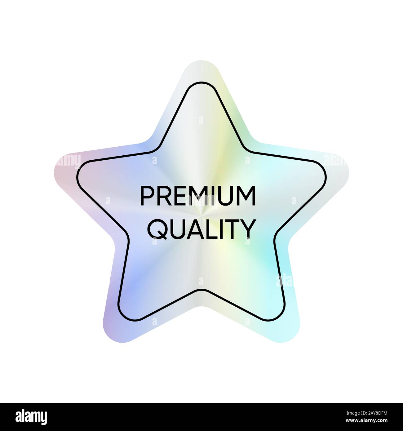 Color holographic star sticker, holographic effect label, premium ...