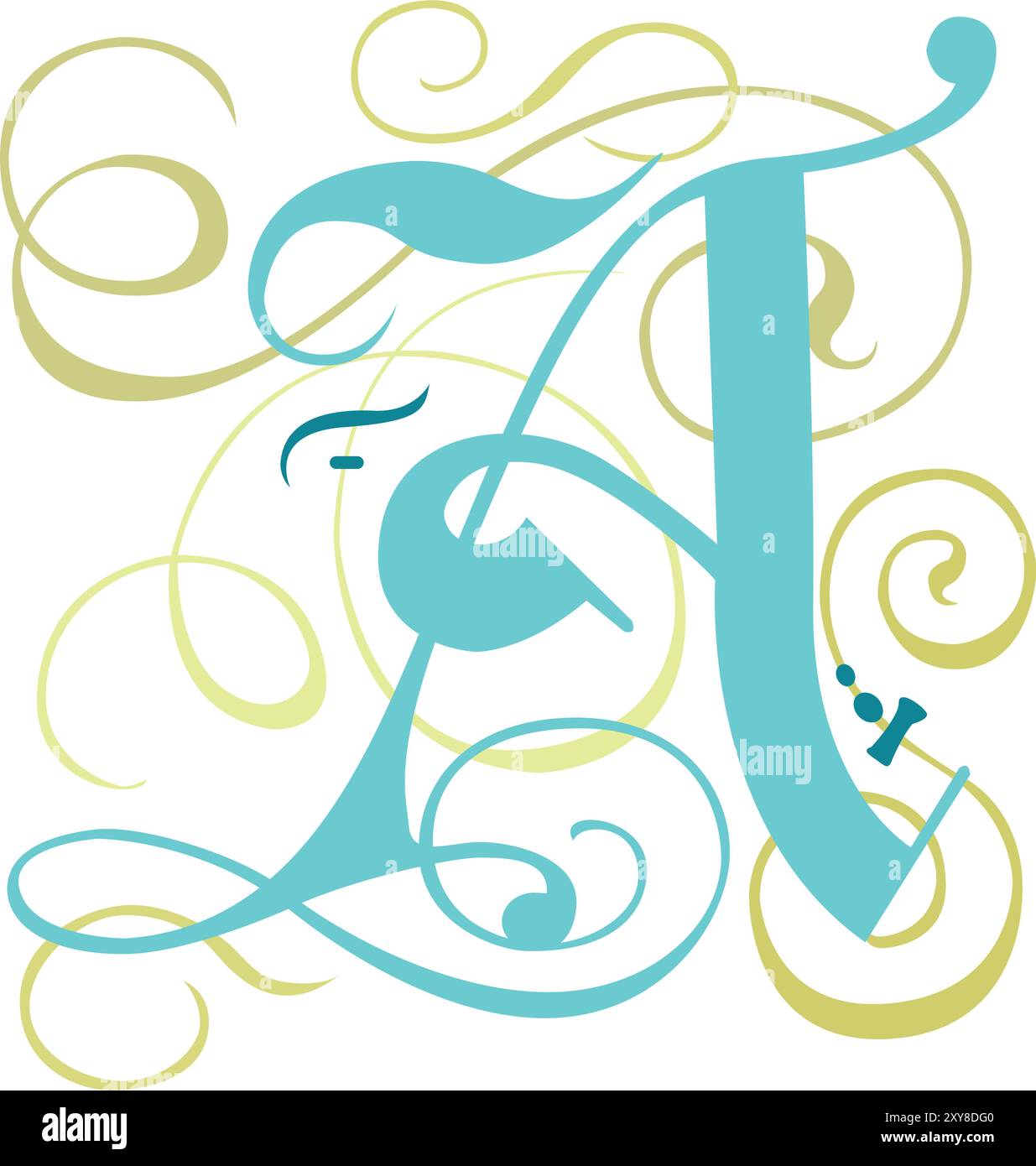 Art Gothic Initial Caps Font Capital Letter A vector design ...