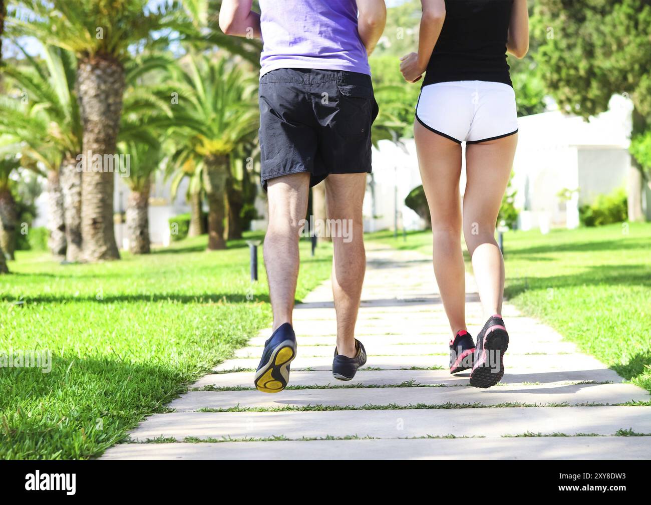 Runner woman race from behind hi-res stock photography and images - Alamy