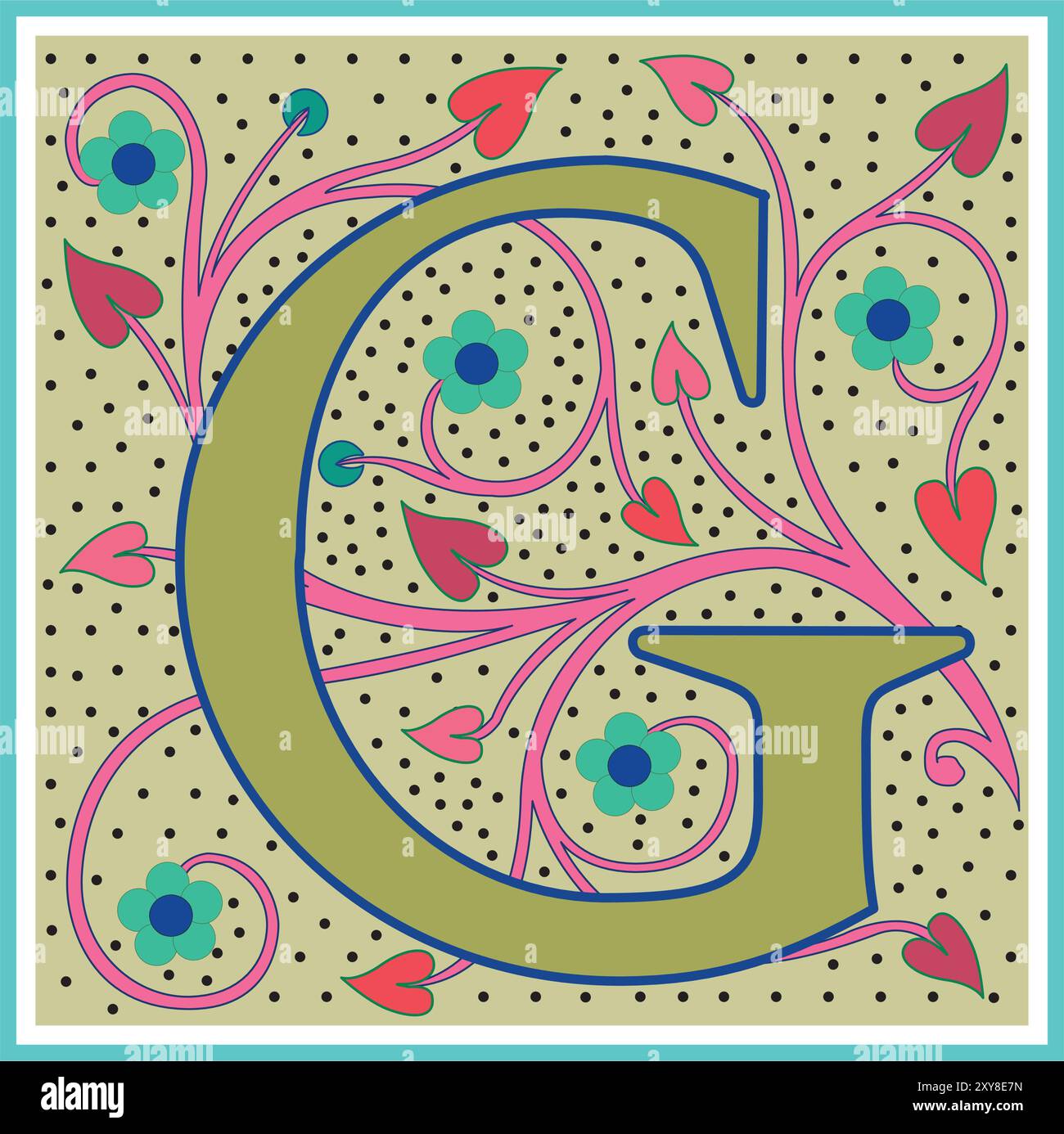 Art Nabel Initial Caps Font Capital Letter G vector design illustration ...