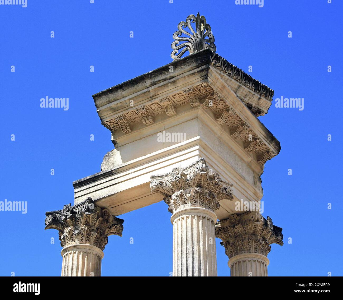 Columns and capitals, building element, Glanum Stock Photo - Alamy