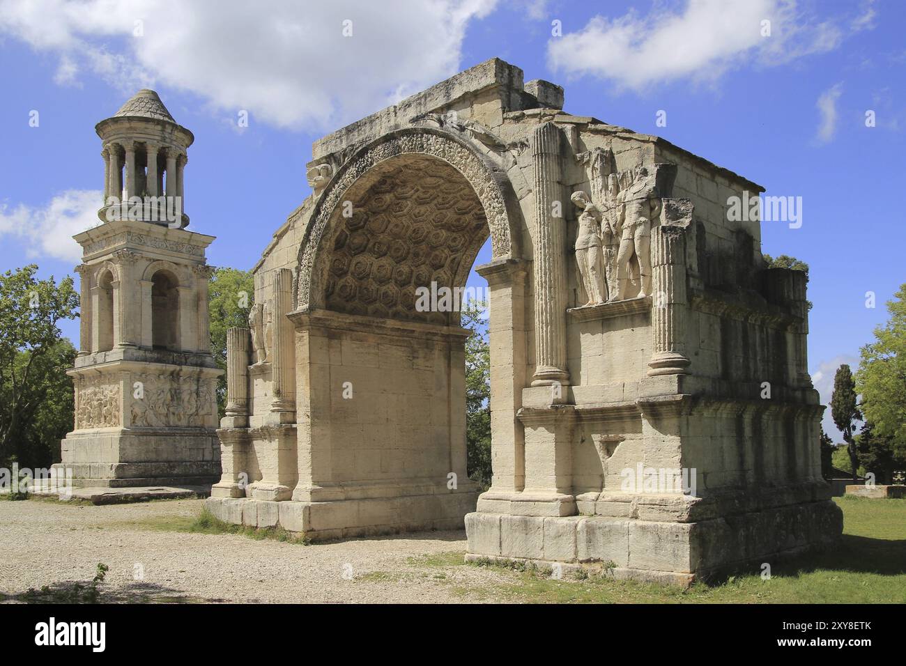 Triumphal arch and mausoleum, Glanum, Provence, France, Europe Stock ...