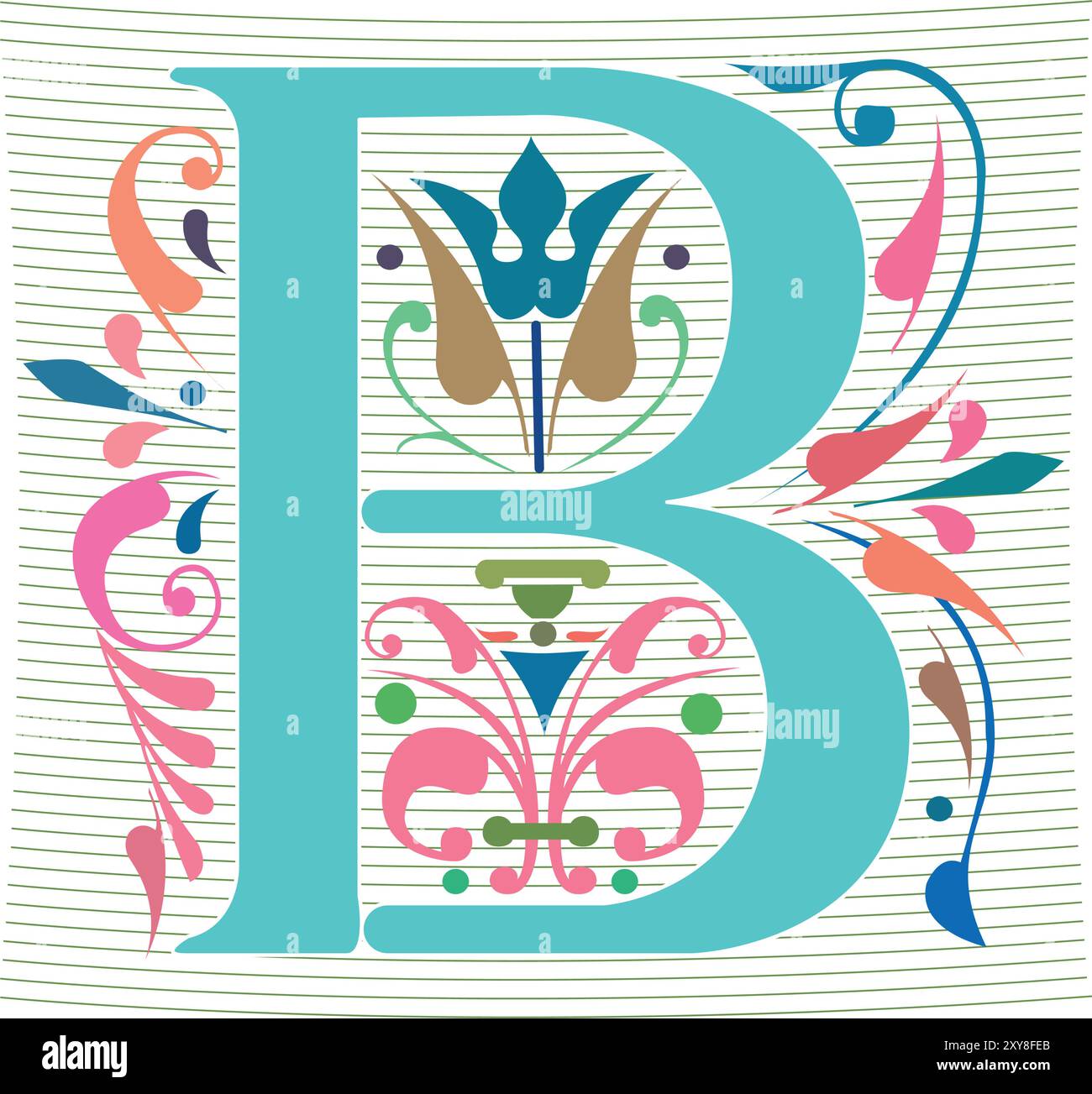 Art Regal Initial Caps Font Capital Letter B vector design illustration ...