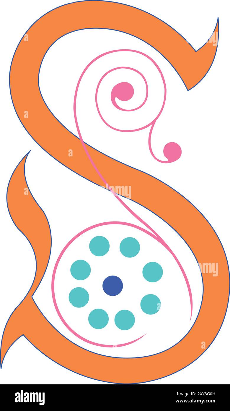 Art Spring Initial Caps Font Capital Letter S vector design ...